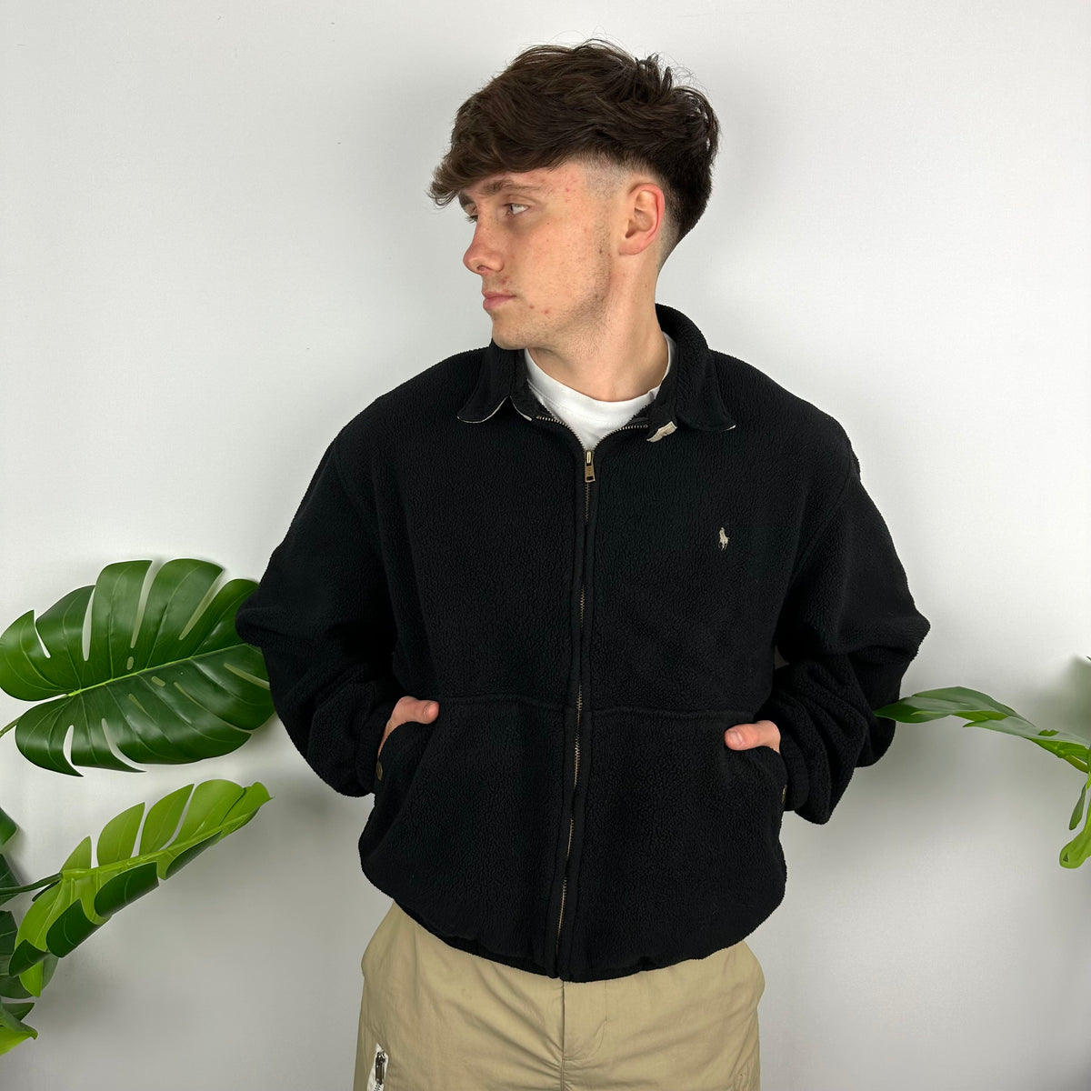 Polo Ralph Lauren Black Embroidered Spell Out Teddy Bear Fleece Jacket – Jamie Online Vintage