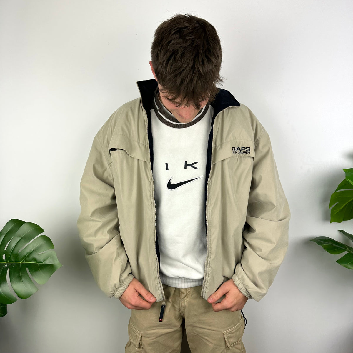 Chaps Ralph Lauren Cream Embroidered Spell Out Jacket (XL) – Jamie ...