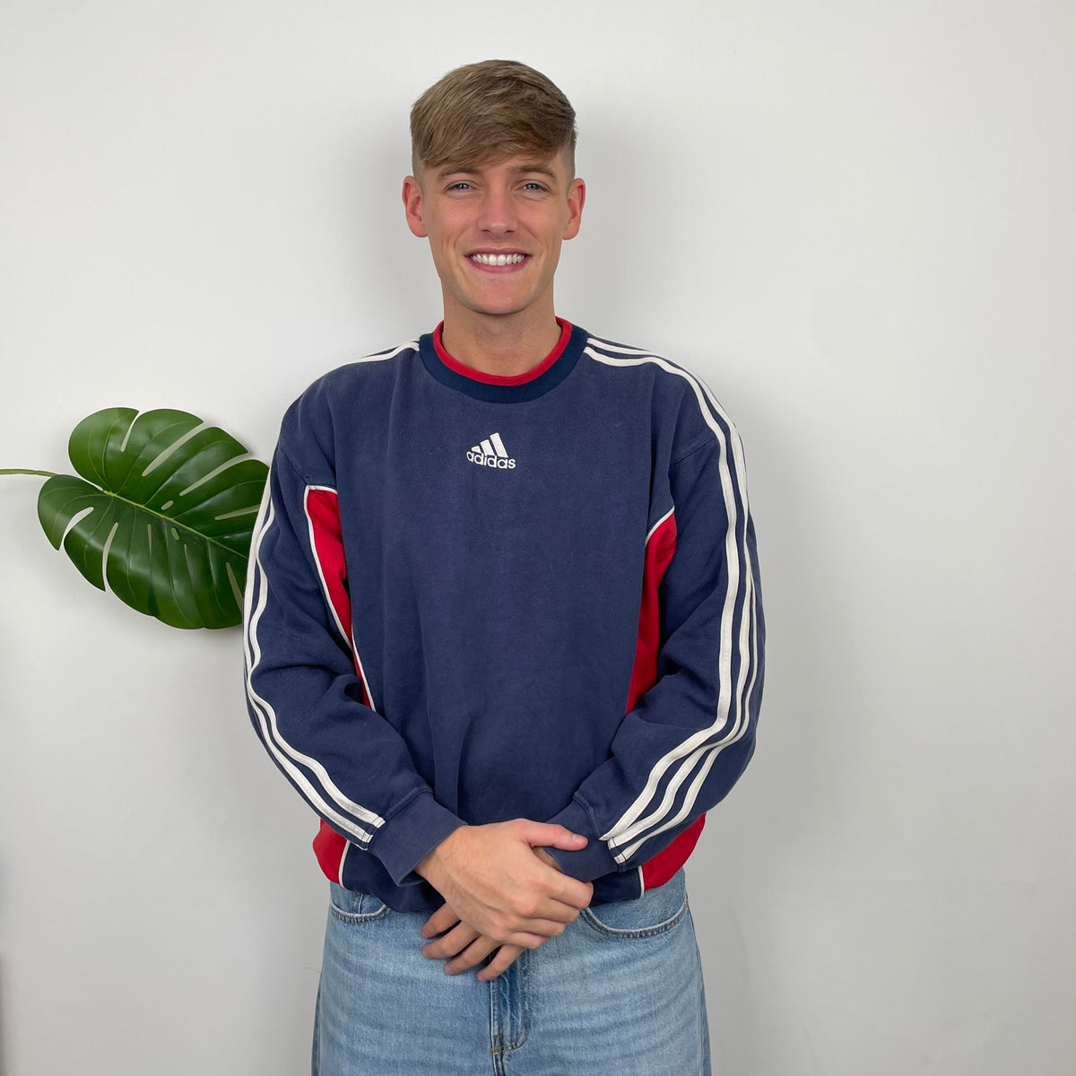 Adidas RARE Red and Navy Embroidered Spell Out Sweatshirt (L) – Jamie ...