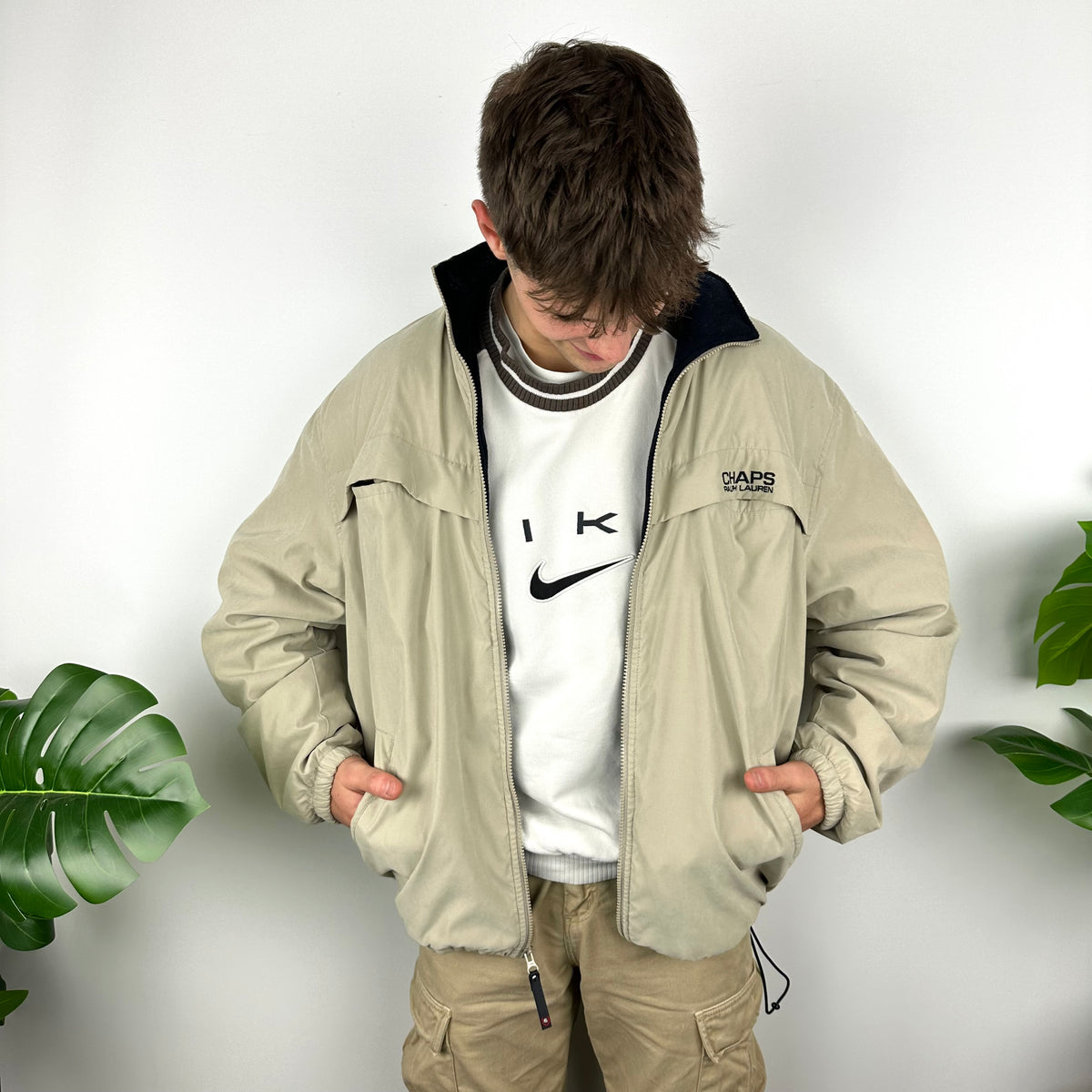 Chaps Ralph Lauren Cream Embroidered Spell Out Jacket (XL) – Jamie ...