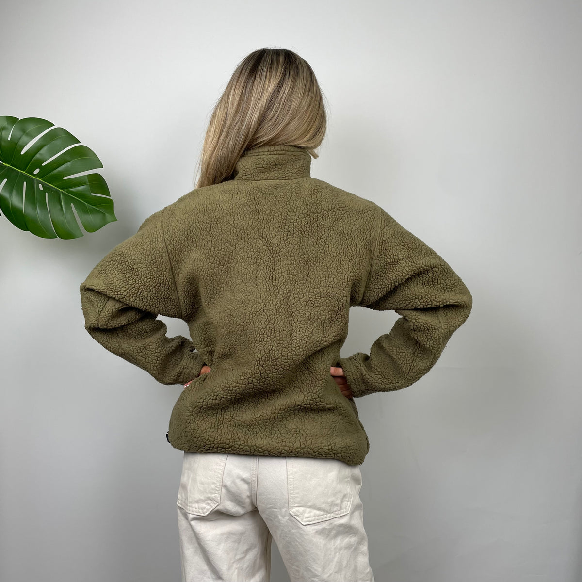 Adidas Khaki Embroidered Spell Out Teddy Bear Fleece Zip Up Jacket (M ...