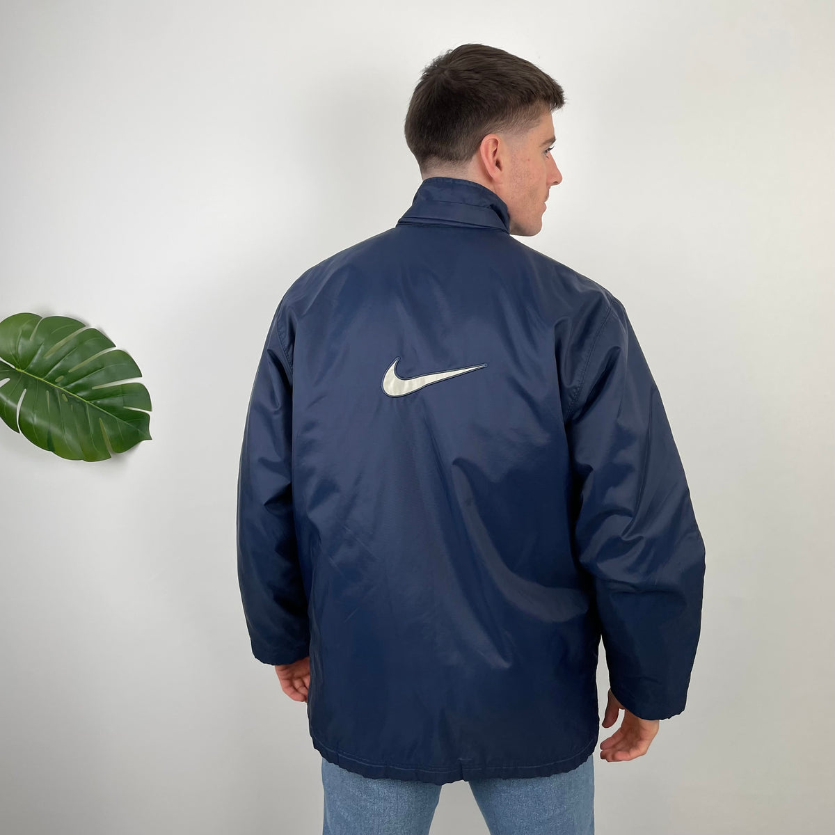 Nike RARE Navy Embroidered Swoosh Padded Jacket (XXL) – Jamie Online ...