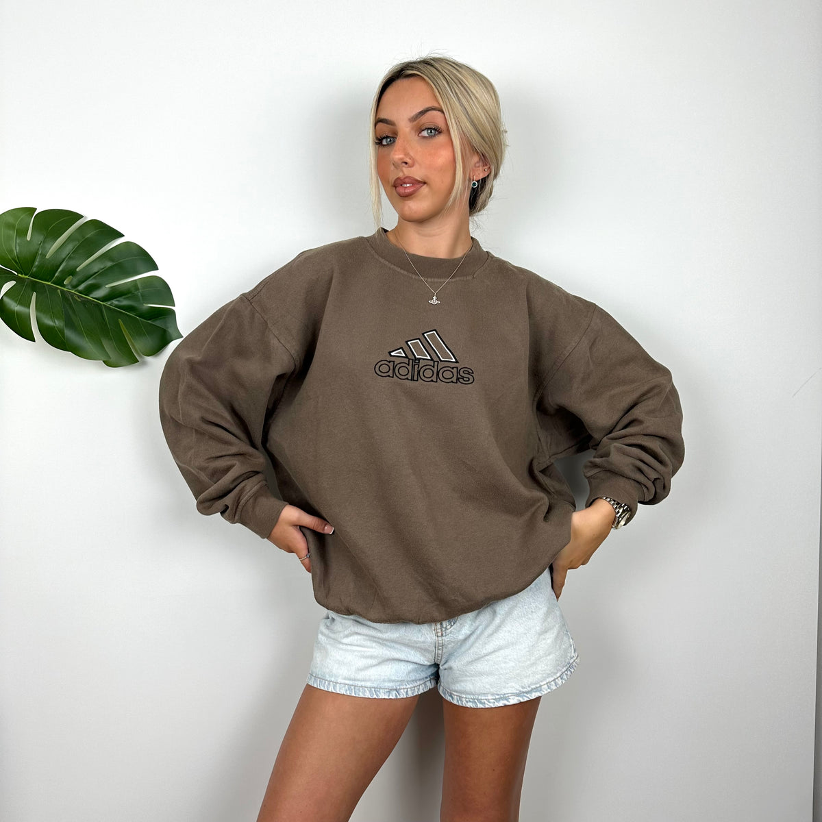 Adidas Chocolate Embroidered Spell Out Sweatshirt (L) – Jamie Online ...