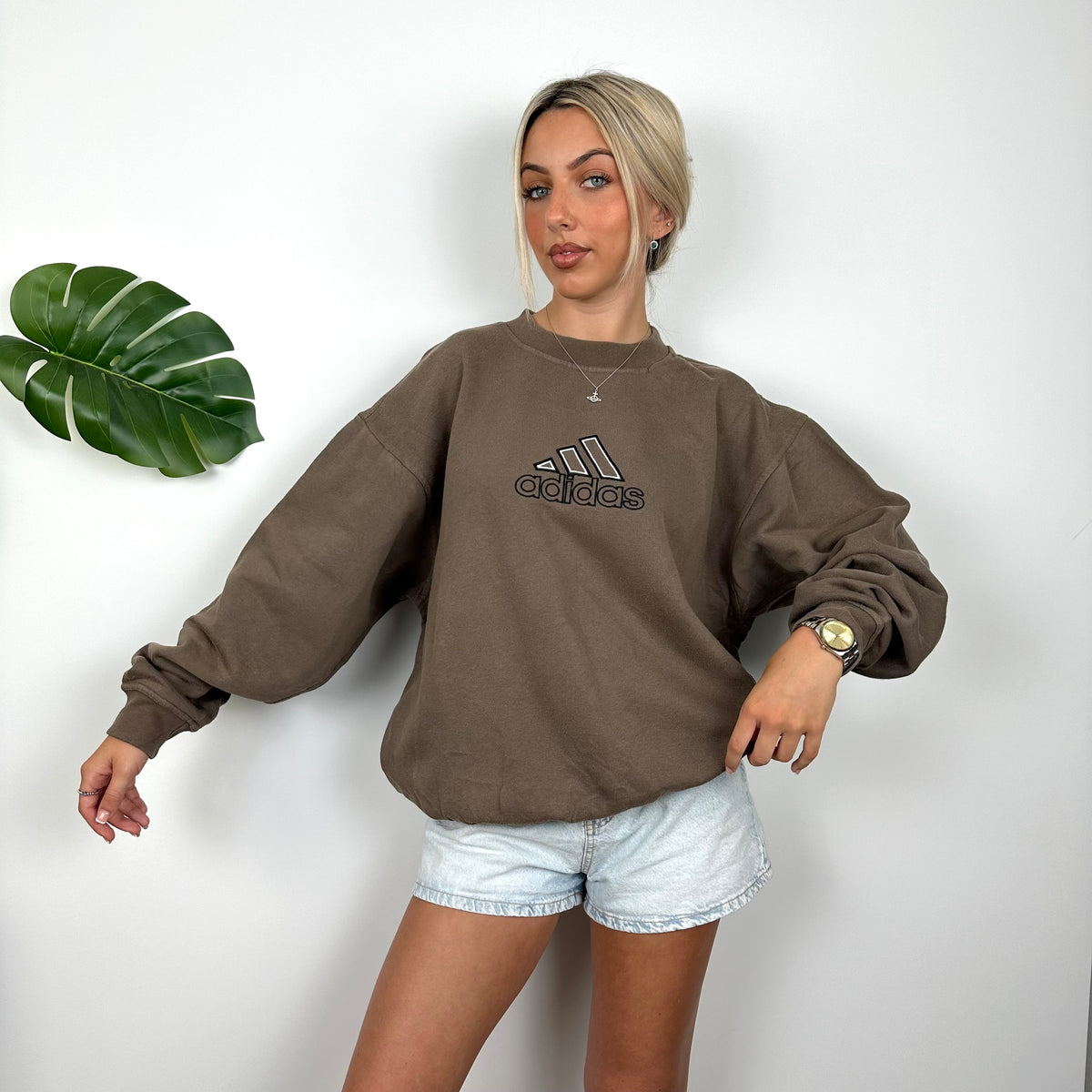 Adidas Chocolate Embroidered Spell Out Sweatshirt (L) – Jamie Online ...