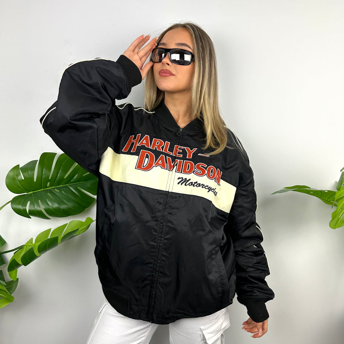 Harley Davidson Black Embroidered Spell Out Heavyweight Jacket (XL ...